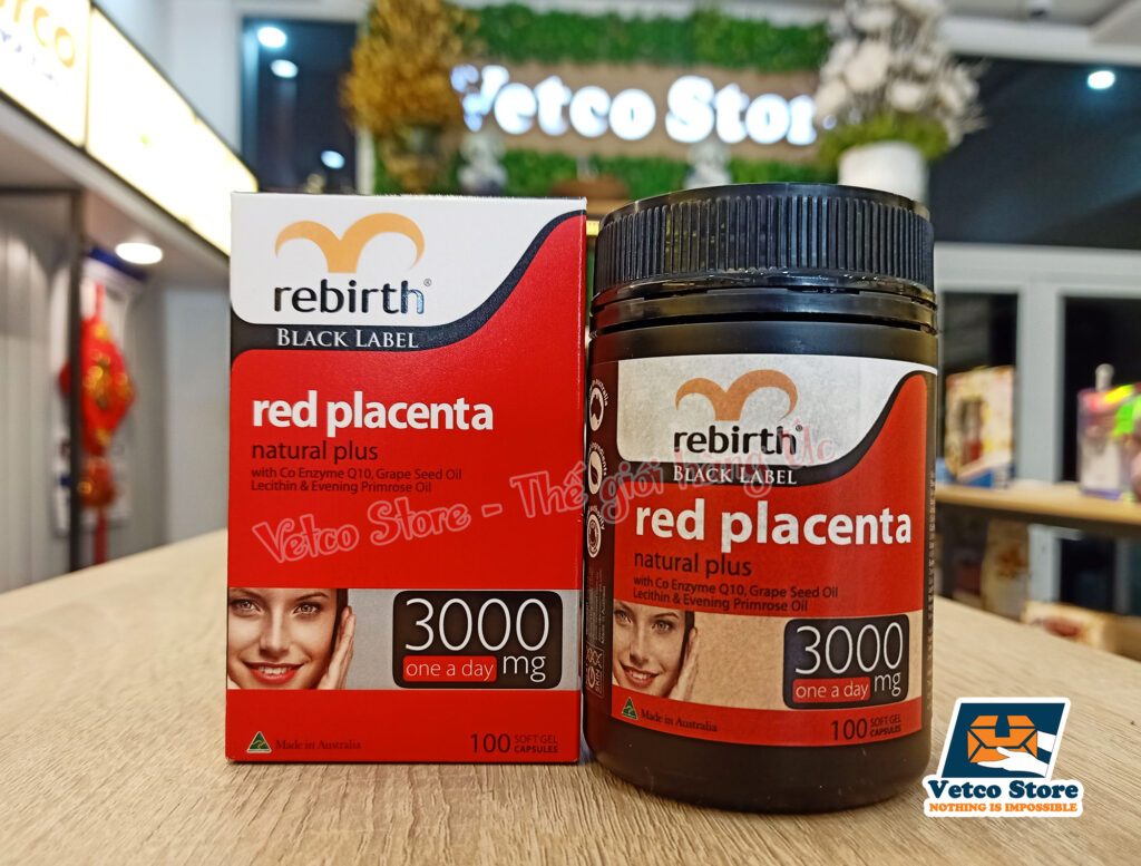 Viên uống nhau thai cừu đỏ Rebirth Black Label Red Placenta Natural ...